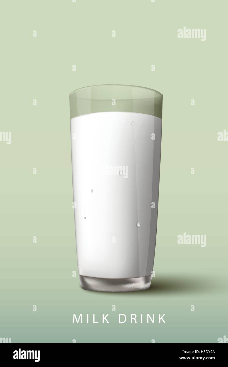 milk drink a glass on a green background Stock Vector Image & Art - Alamy