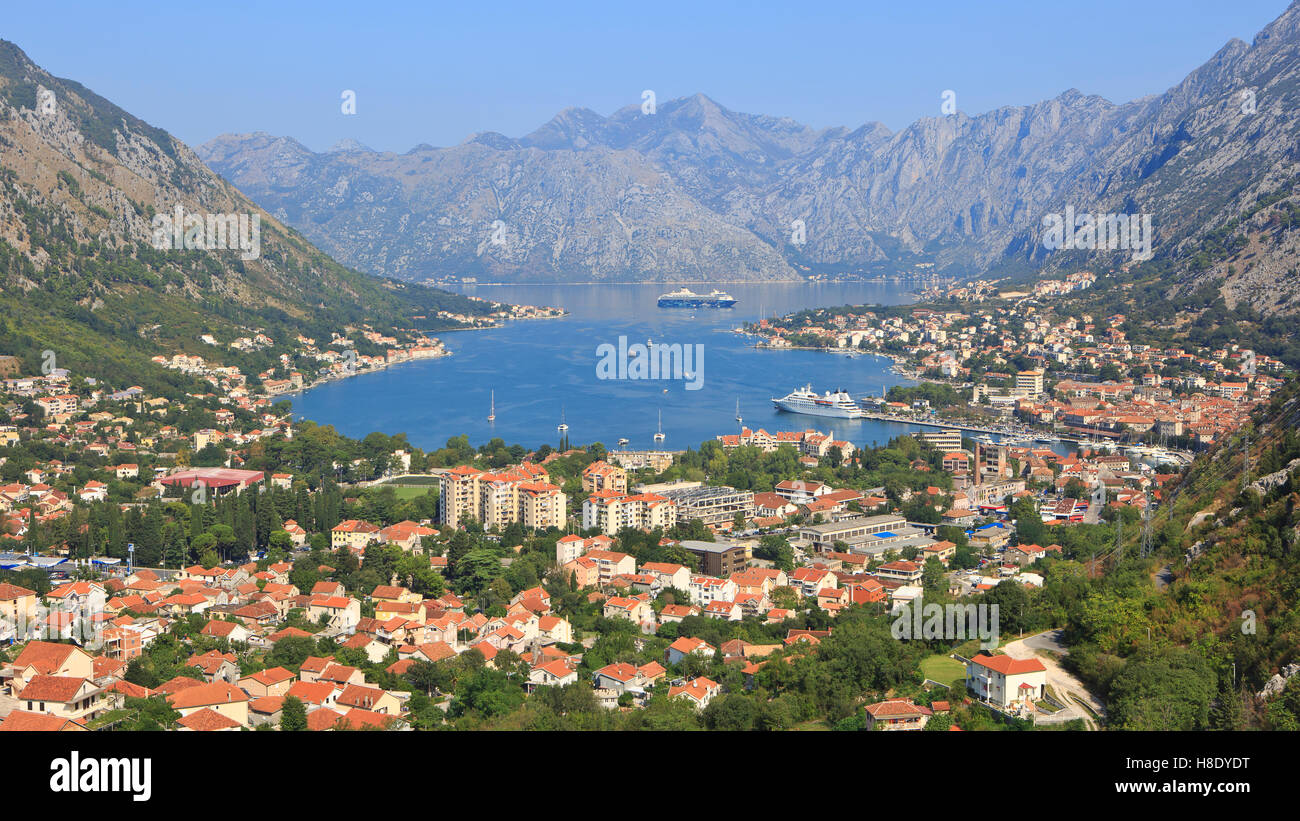 Panoramic view of the Bay of Kotor, Montenegro Stock Photo - Alamy