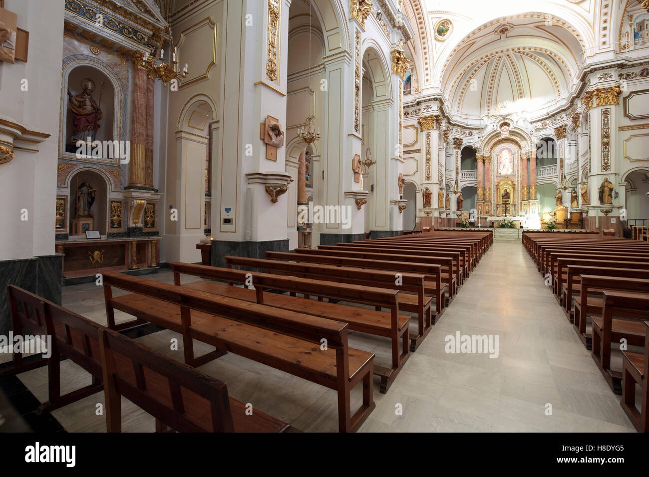 Inside of the church Our Lady of the Conception in Altea, province of ...