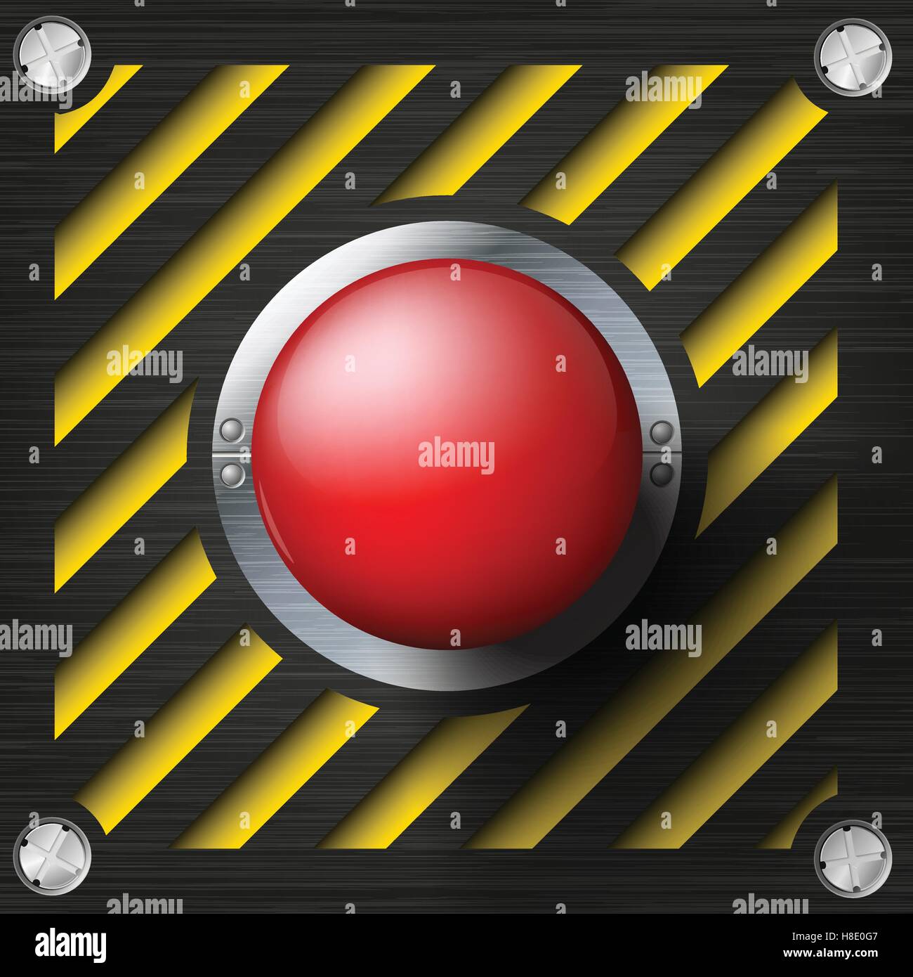 Closeup on red panic button Stock Vector Images - Alamy