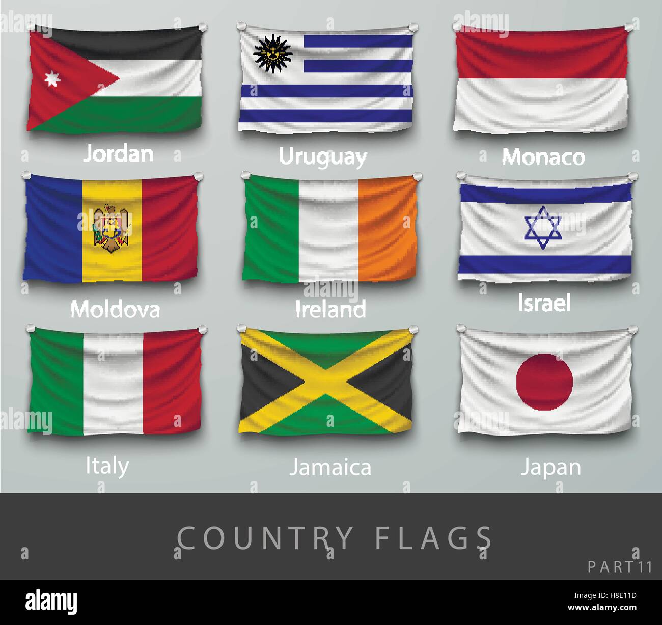 wave country flag with shadows and screws Stock Vector Image & Art - Alamy