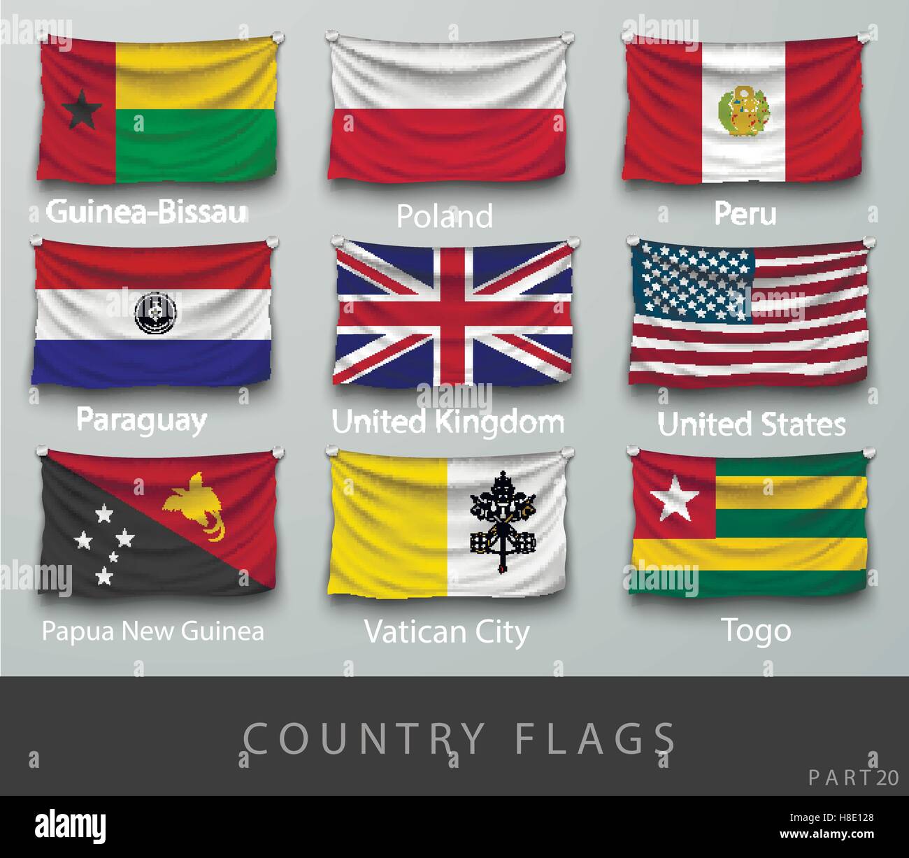 wave country flag with shadows and screws Stock Vector Image & Art - Alamy