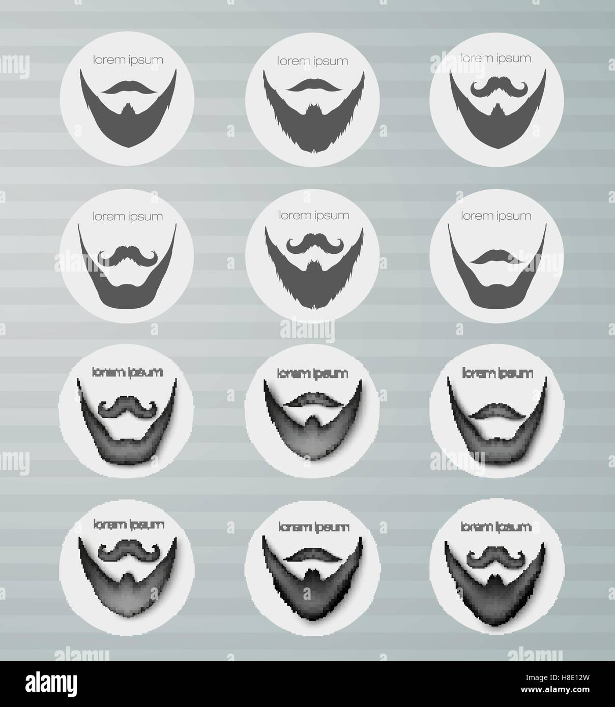 round icons beard with mustache Stock Vector Image & Art - Alamy