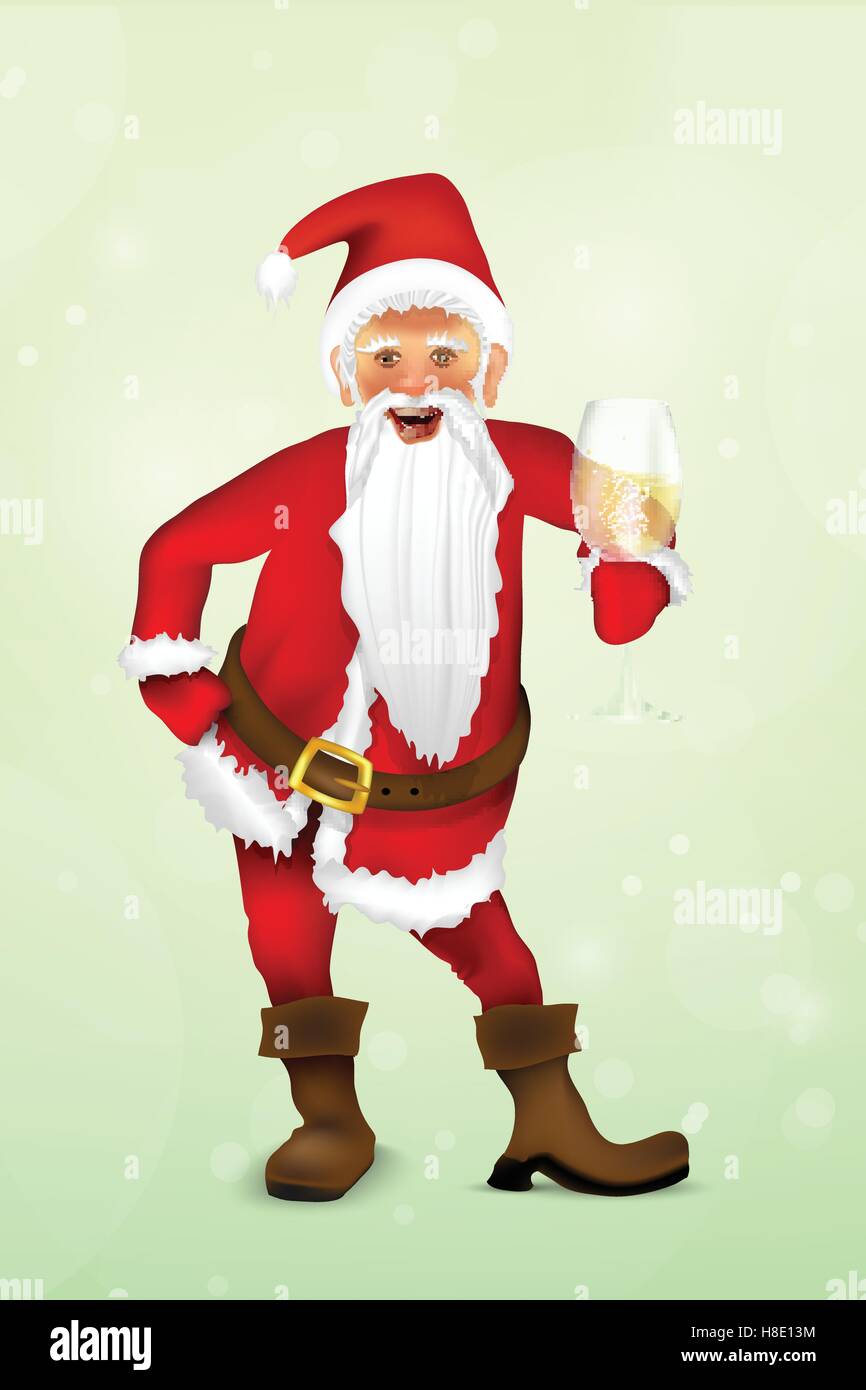 Santa Claus with a gift in the Christmas tree Stock Vector Image & Art ...