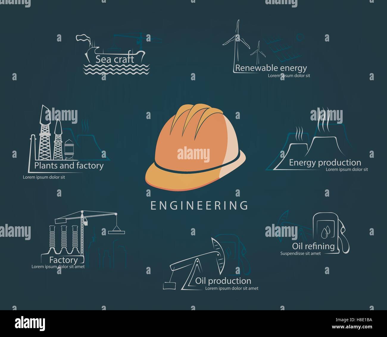 set of engineering engineering in production and citizenship Stock ...