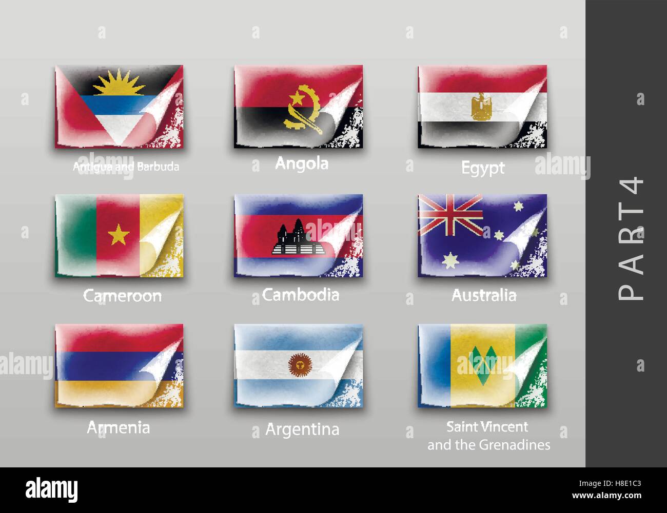 Flags in the form of states with shadows Stock Vector Image & Art - Alamy