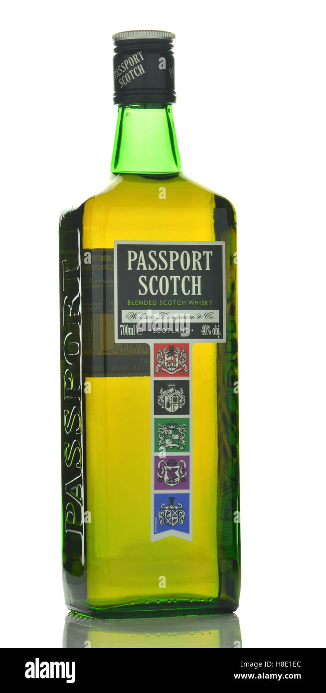 Passport Scotch blended whisky isolated on white background Stock Photo ...