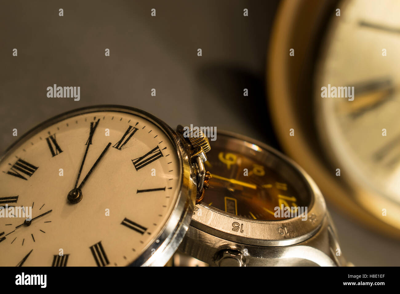 Old Pocket and Modern Watch Stock Photo - Alamy