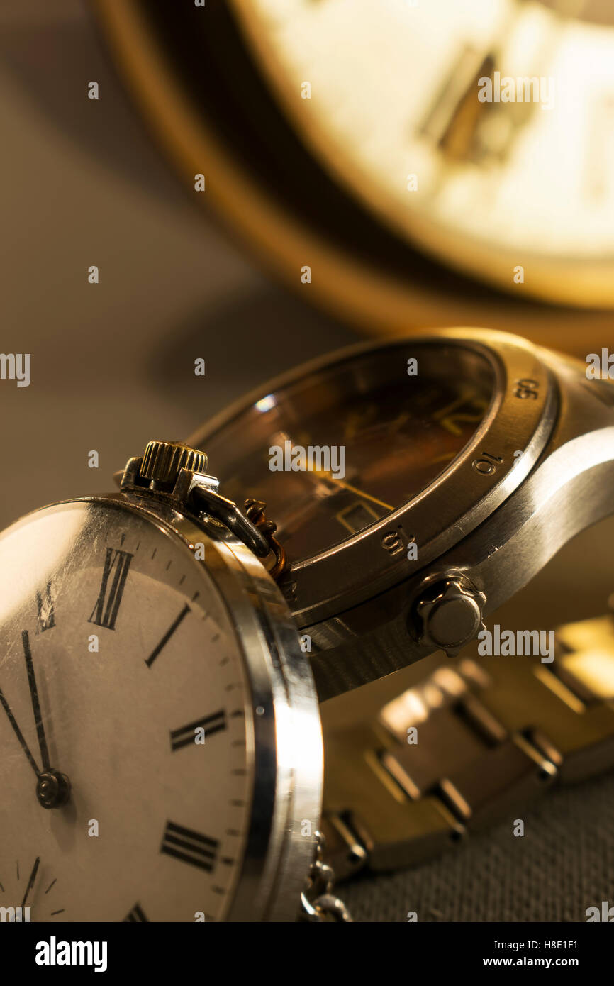 Old Pocket and Modern Watch Stock Photo - Alamy