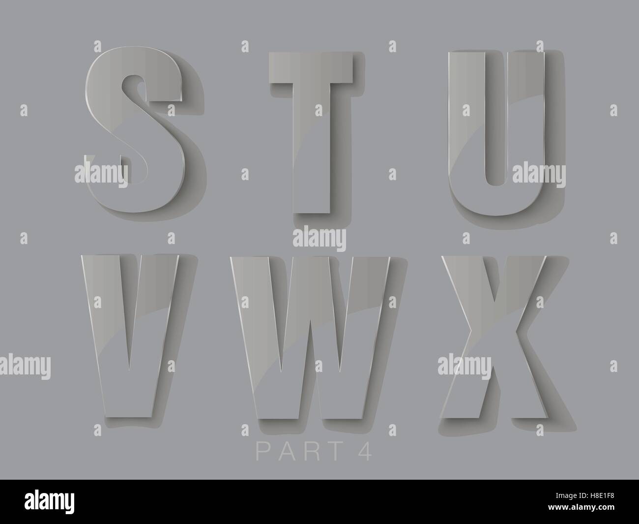 Set letters made glass transparent Stock Vector Images - Alamy