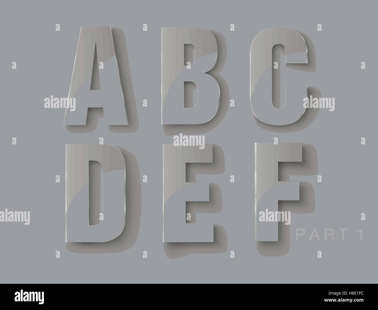 Set letters made glass transparent Stock Vector Images - Alamy