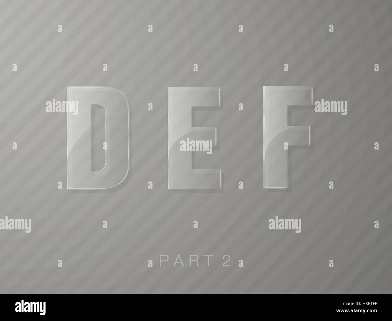 set of letters made of glass, transparent classic font Stock Vector ...