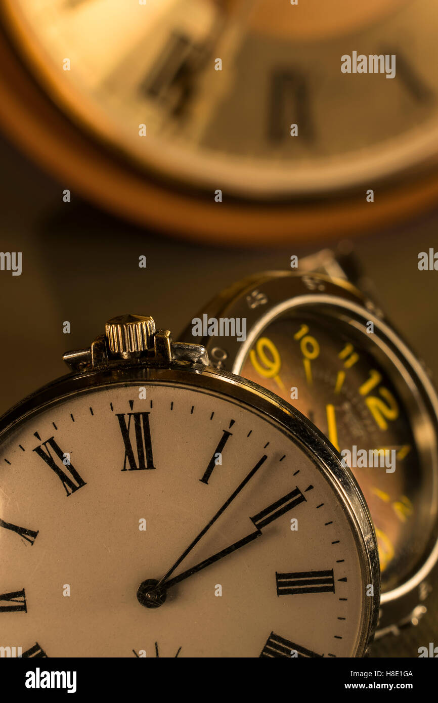 Old Pocket and Modern Watch Stock Photo - Alamy
