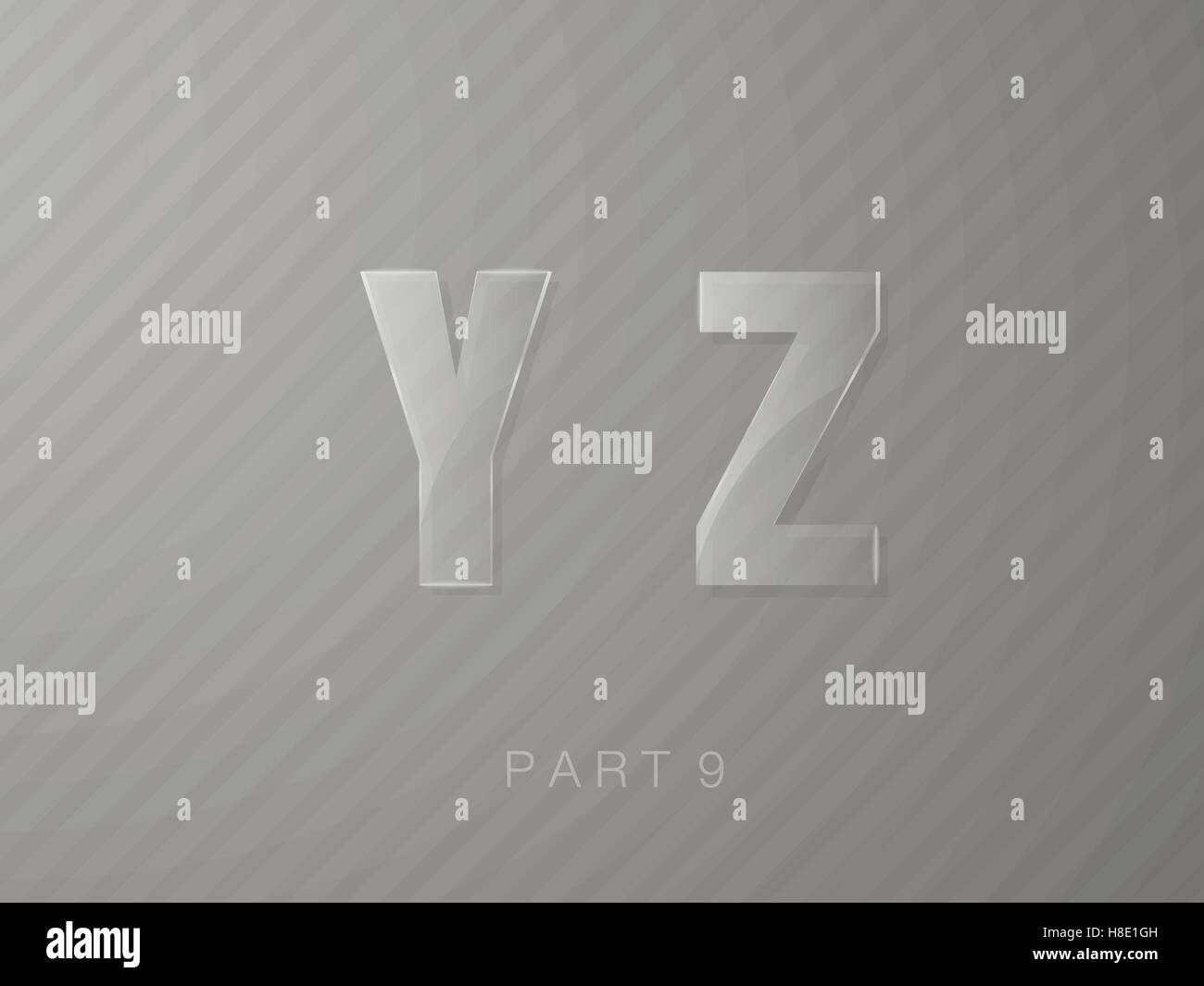 set of letters made of glass, transparent classic font Stock Vector ...