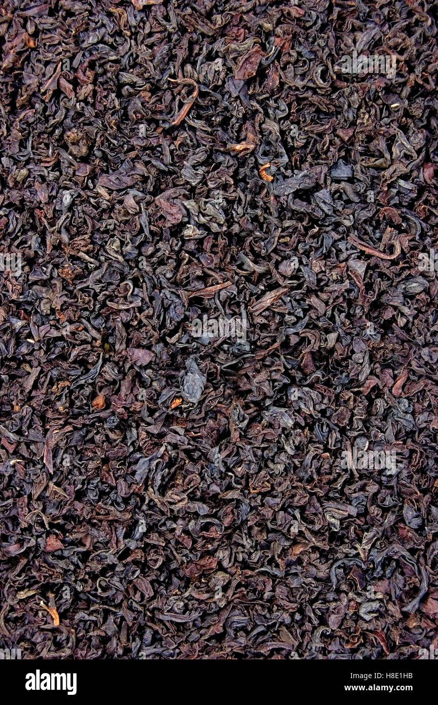 Detailed Black Loose Tea Leaf Texture Closeup Vertical Background ...
