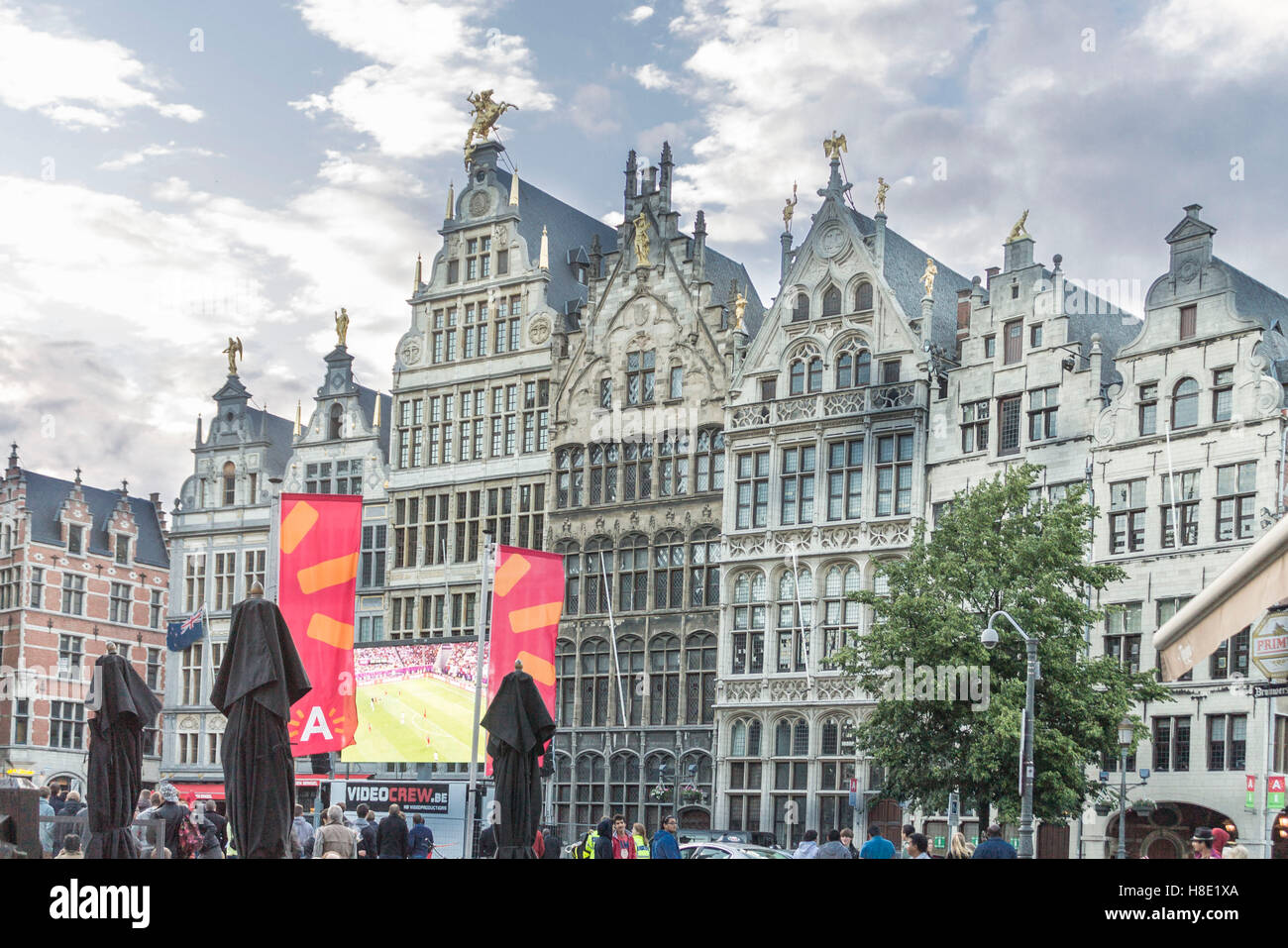 Historical Buildings Facade in Antwerp, Belgium Stock Photo - Alamy