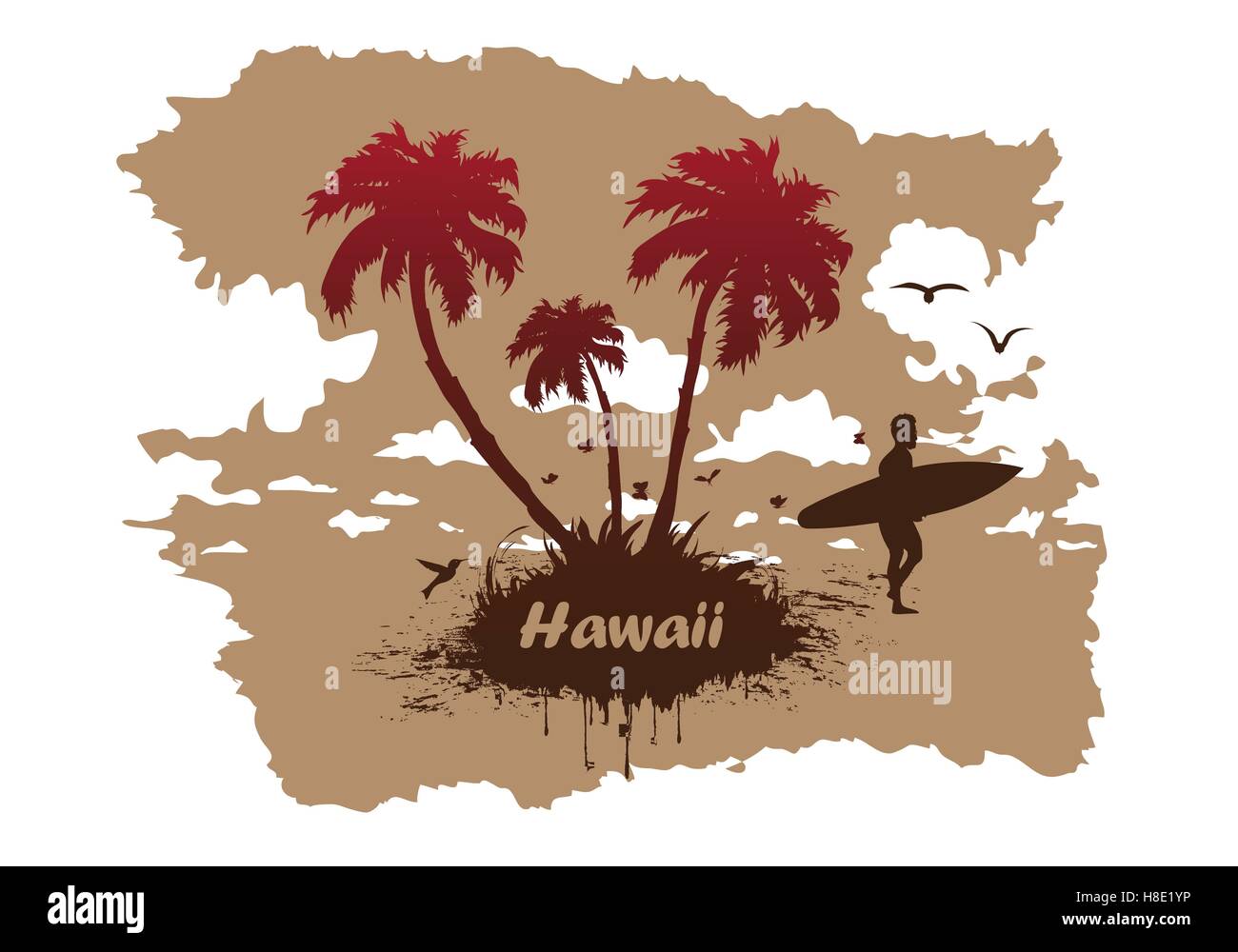 Warm sunny beach in Cut Out Stock Images & Pictures - Alamy