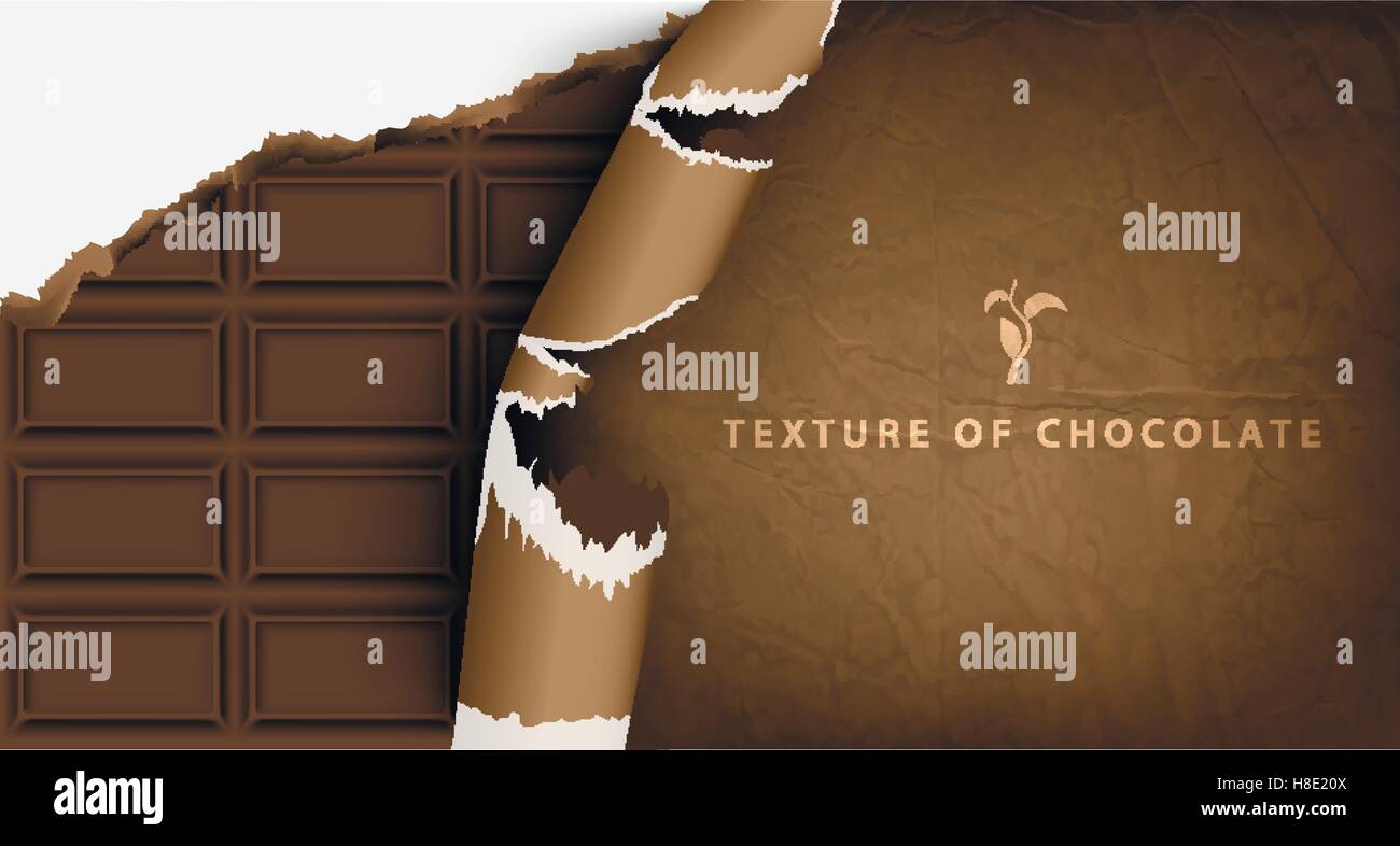 texture of chocolate bar with broken ends and text Stock Vector Image ...