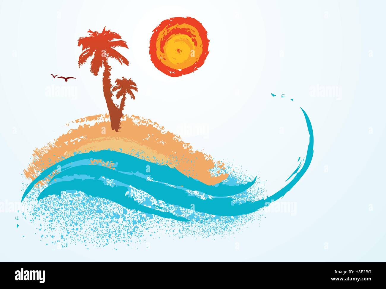 Romantic beach azure coast Stock Vector Image & Art - Alamy