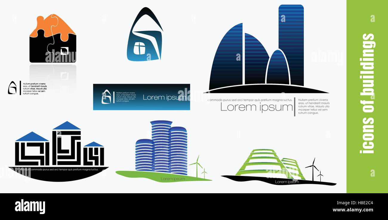 set of vector buildings design icon Stock Vector Image & Art - Alamy