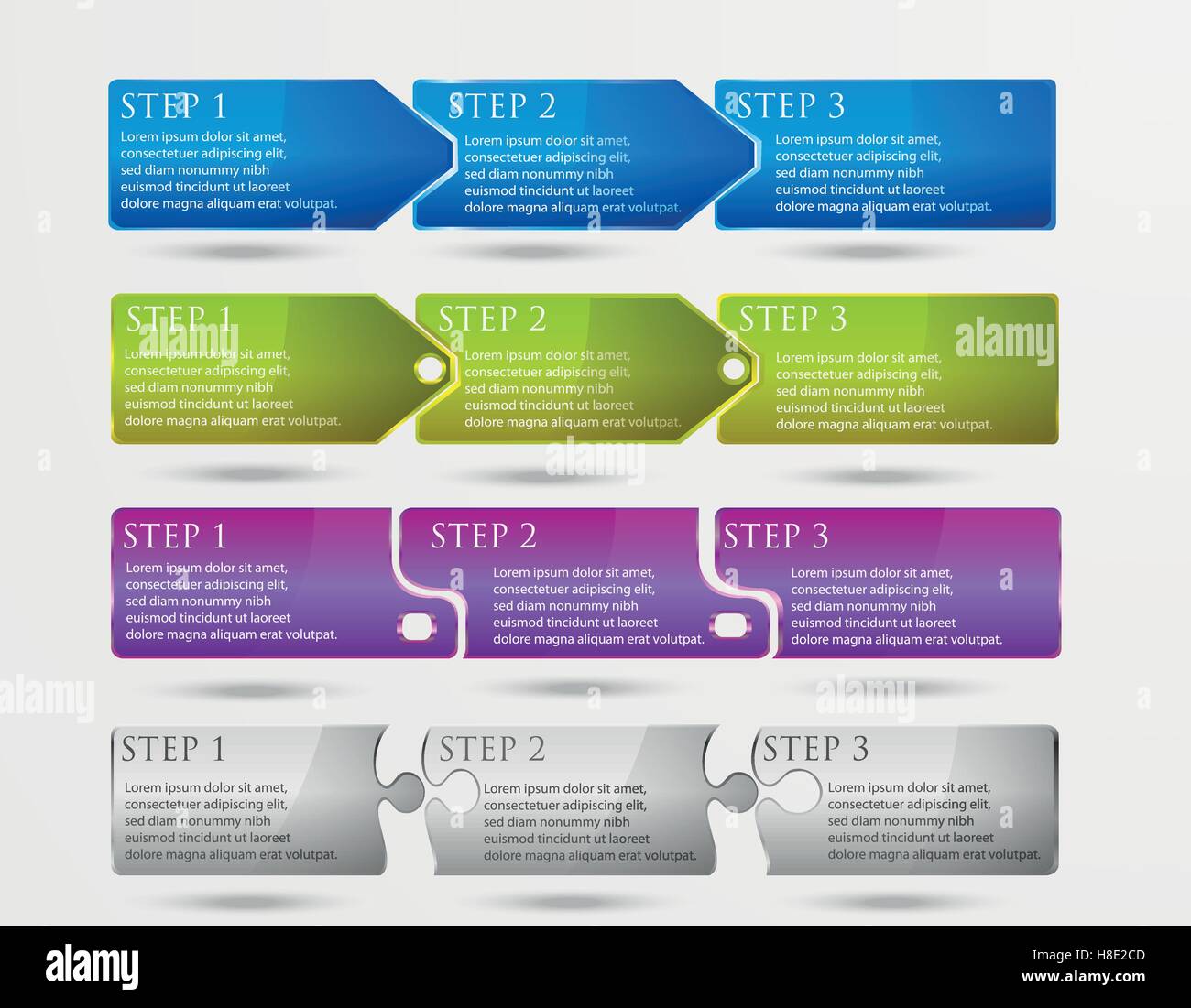 one two three progress steps Stock Vector Image & Art - Alamy
