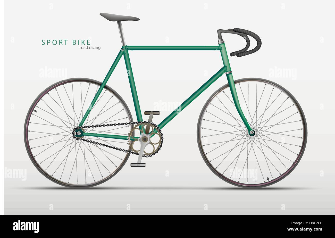 Vector realistic racing bicycle road racing on a light background Stock ...