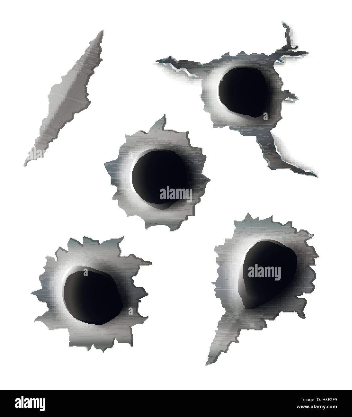 ragged hole in the metal Stock Vector Image & Art - Alamy