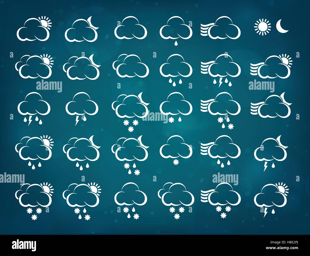Clouds icons set nature hi-res stock photography and images - Alamy