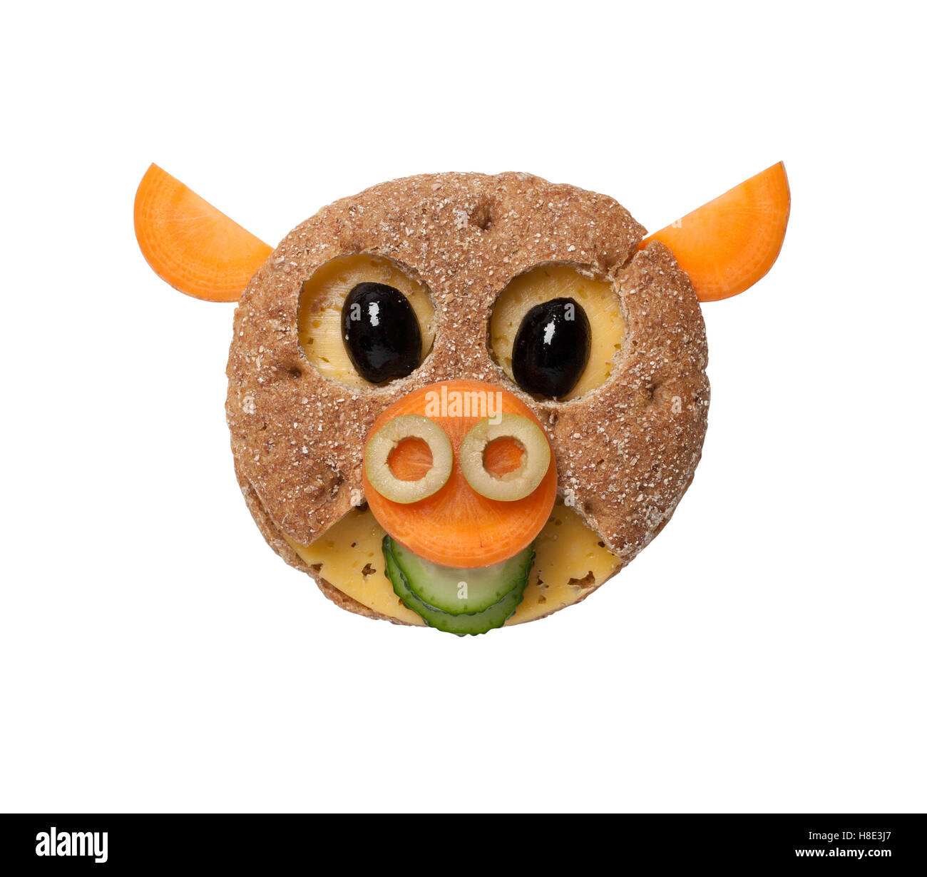 Pig made of bread and vegetables on isolated background Stock Photo - Alamy