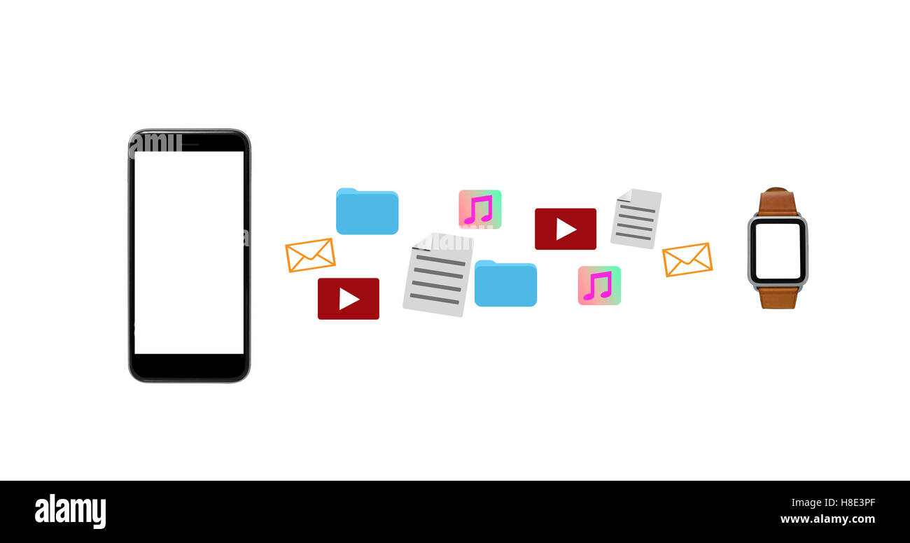 Sharing files between devices Stock Photo - Alamy