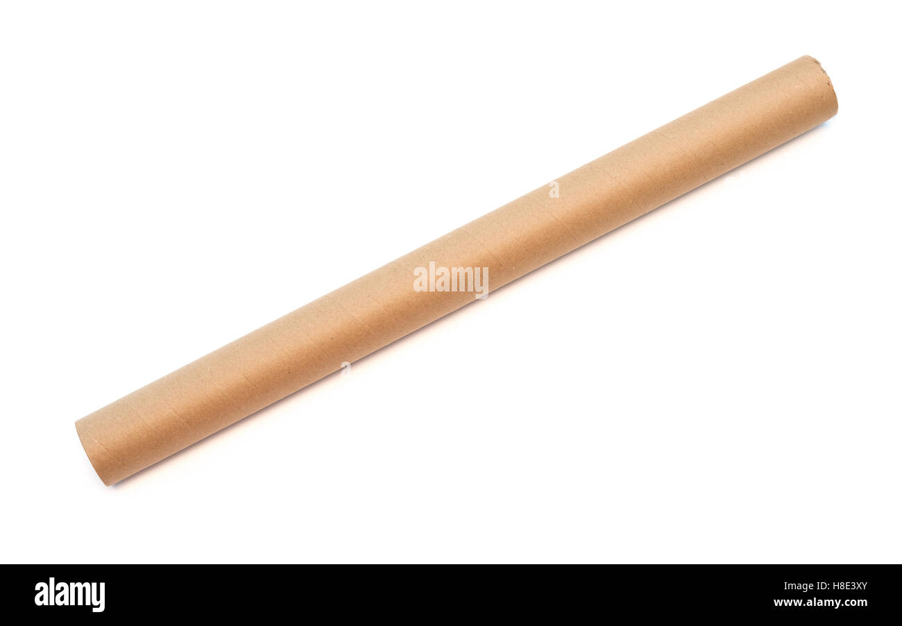 brown paper roll on a white background Stock Photo - Alamy