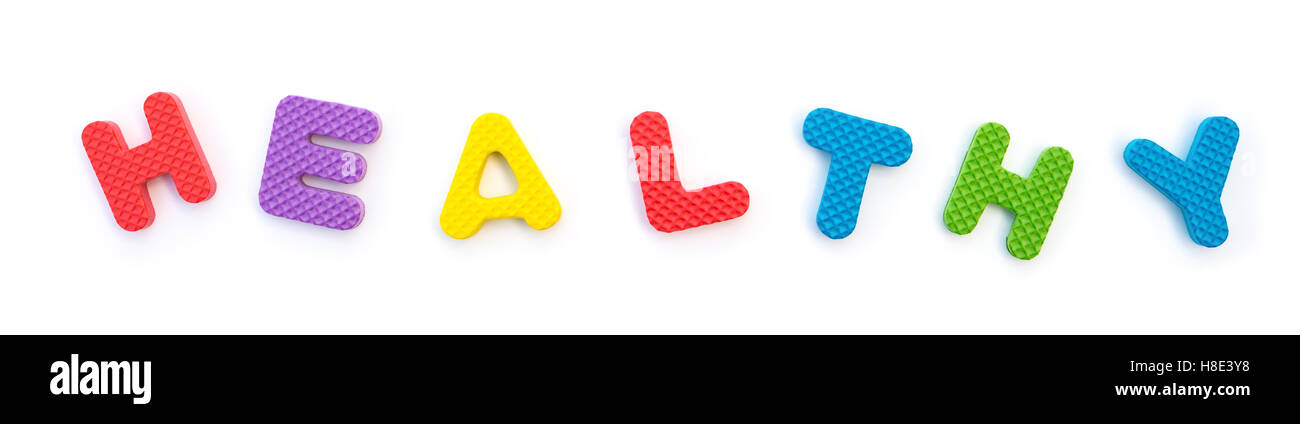word of healthy shaped by alphabet puzzles on white Stock Photo - Alamy