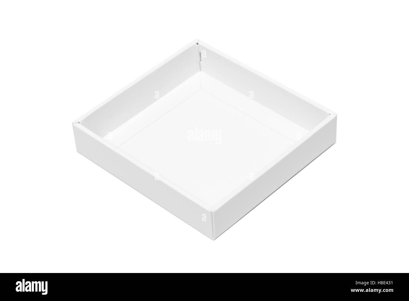 White tray or white paper package box isolated with soft shadow on ...
