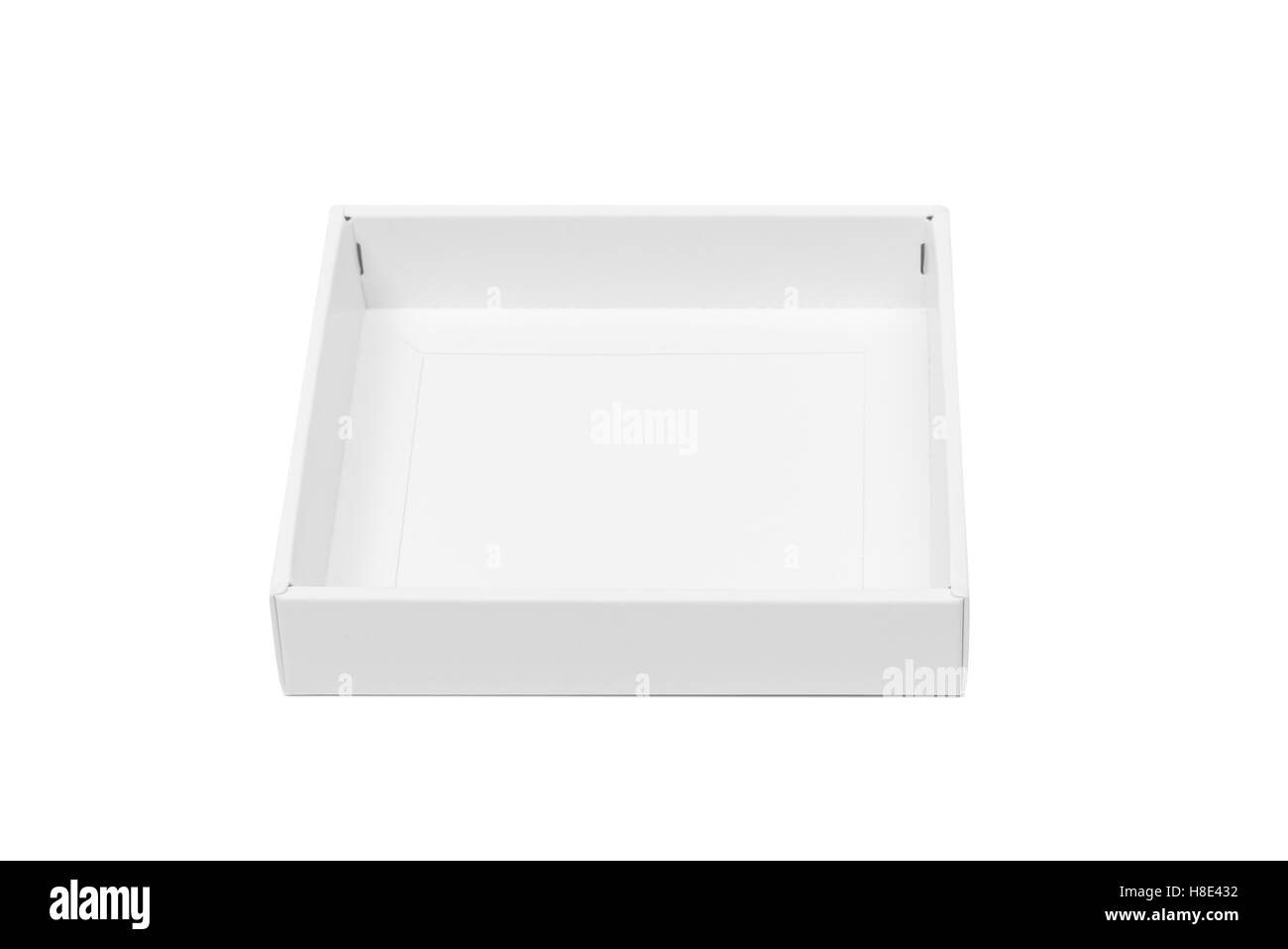White tray or white paper package box isolated with soft shadow on ...