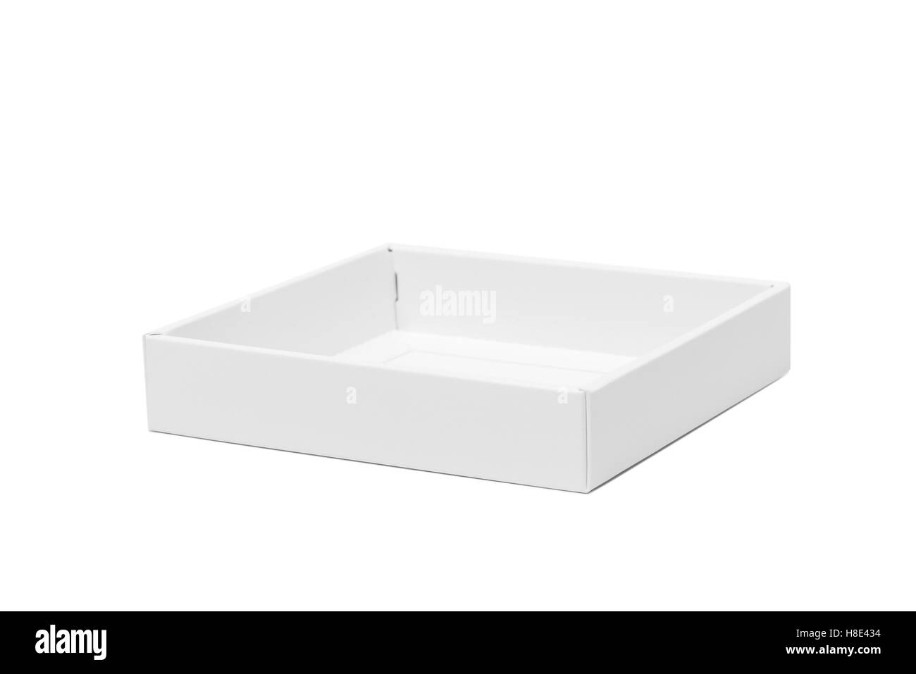 White tray or white paper package box isolated with soft shadow on ...