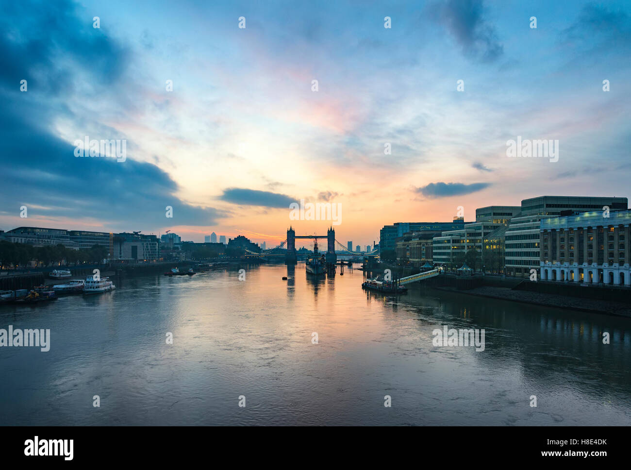 Stunning Autumn Fall sunrise over Tower Bridge and River Thames in ...