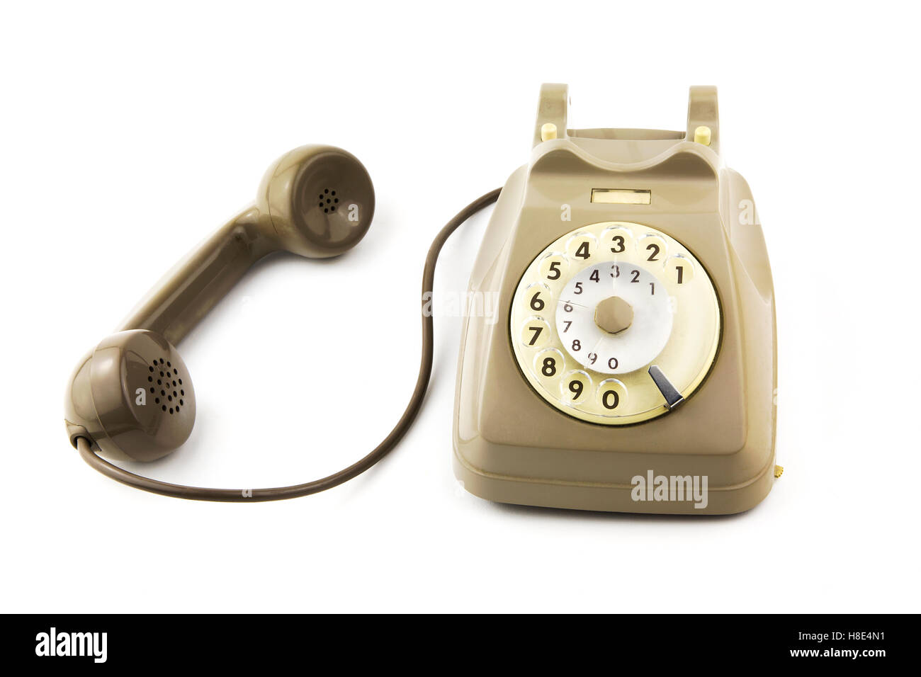 portrait of old - vintage telephone in white background Stock Photo - Alamy