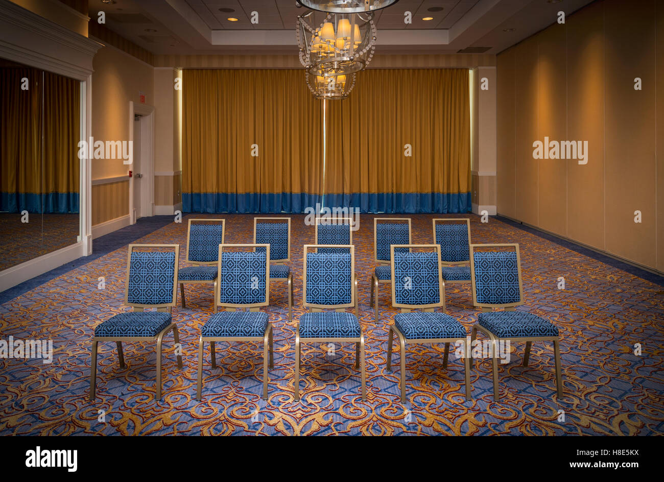 Small Empty Meeting Room With Rows Of Chairs Stock Photo - Alamy