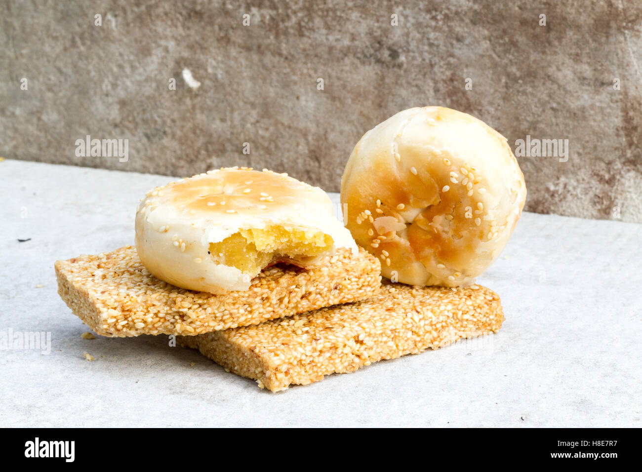 candies made of sesame and chinese cake Stock Photo - Alamy