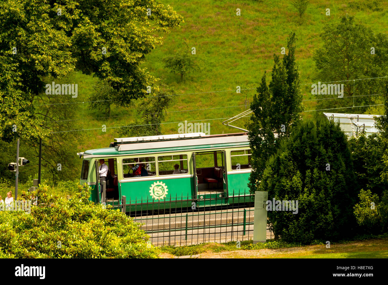 Drachenfels funicular railway carriage, North Rhine Westphalia, Germany ...