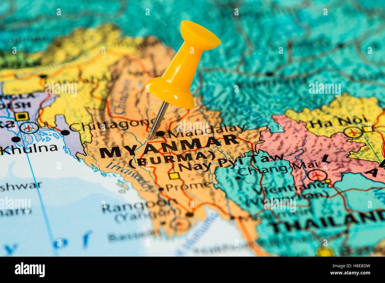 Myanmar city map hi-res stock photography and images - Alamy