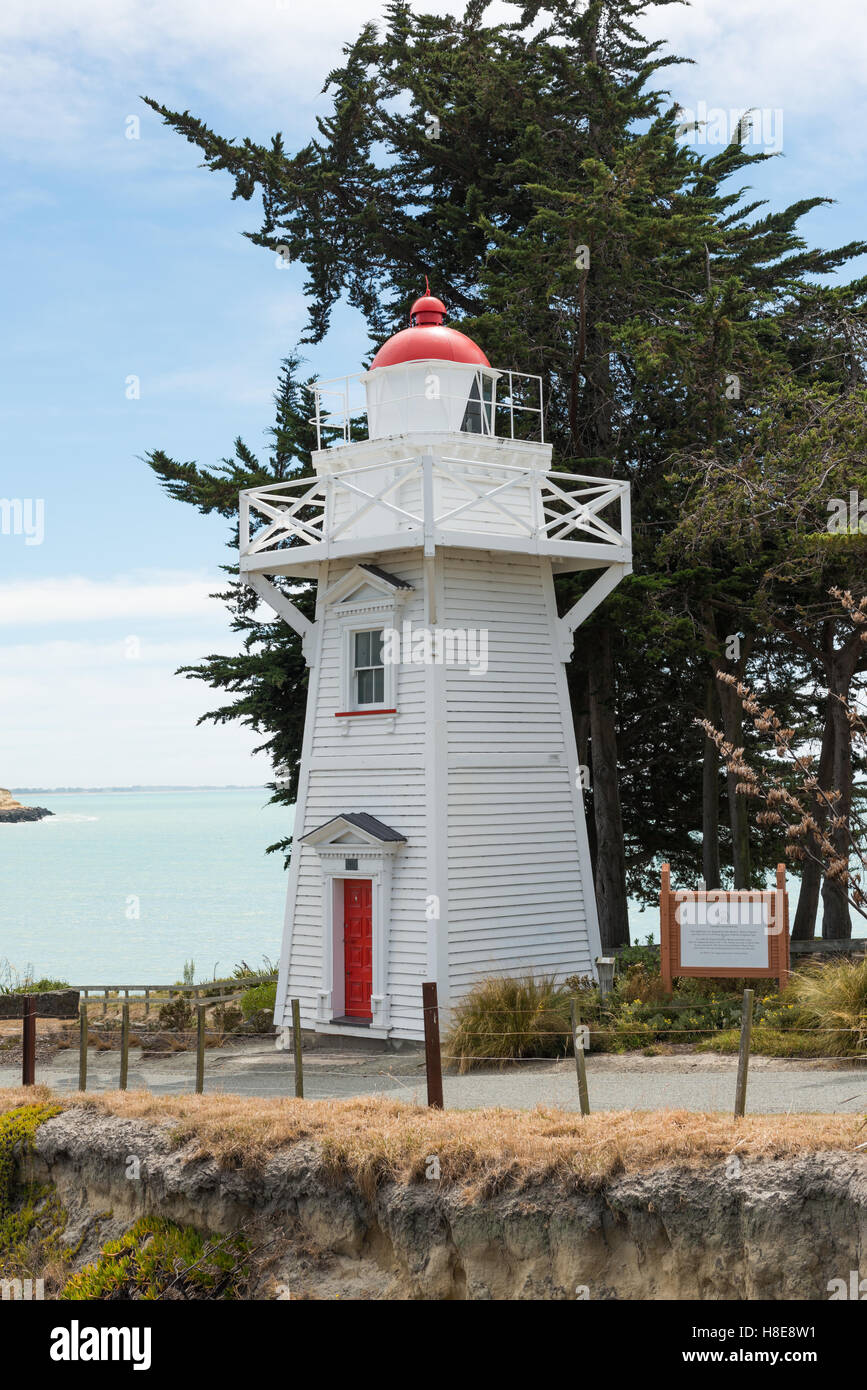 Timaru lighthouse, Caroline Bay, Canterbury, New Zealand's South Island ...