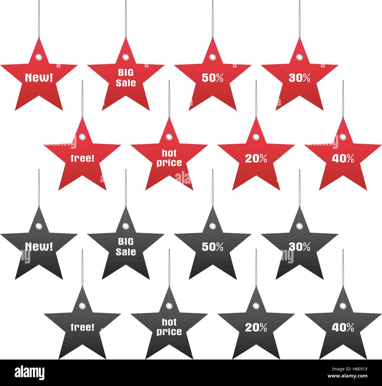 vector set of discount and sale tags, star shape Stock Vector Image ...