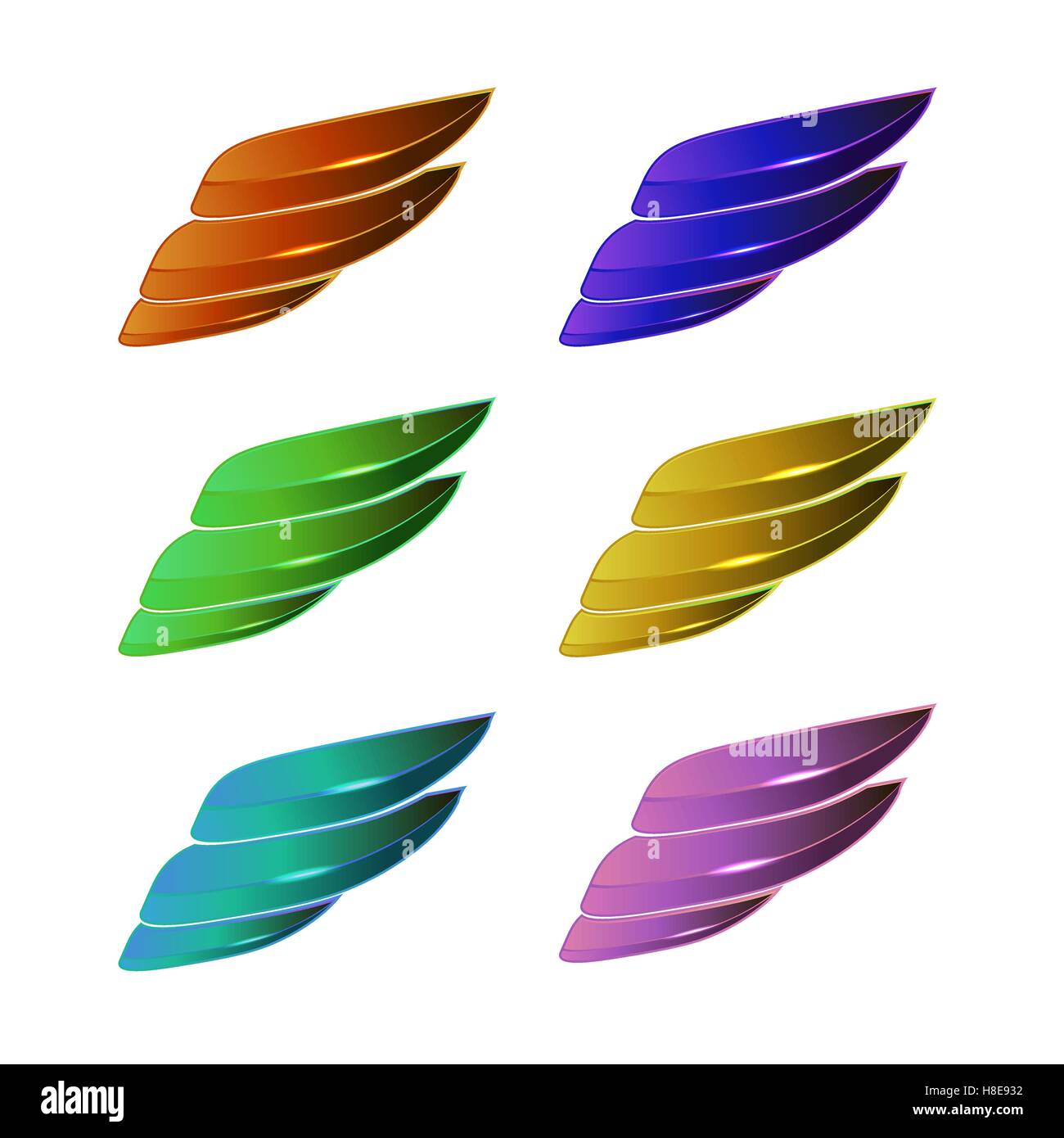 Set of Colored Wings Stock Vector Image & Art - Alamy