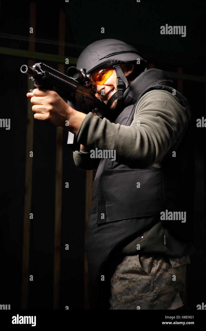 The policeman of the special unit. Antiterrorist Stock Photo - Alamy