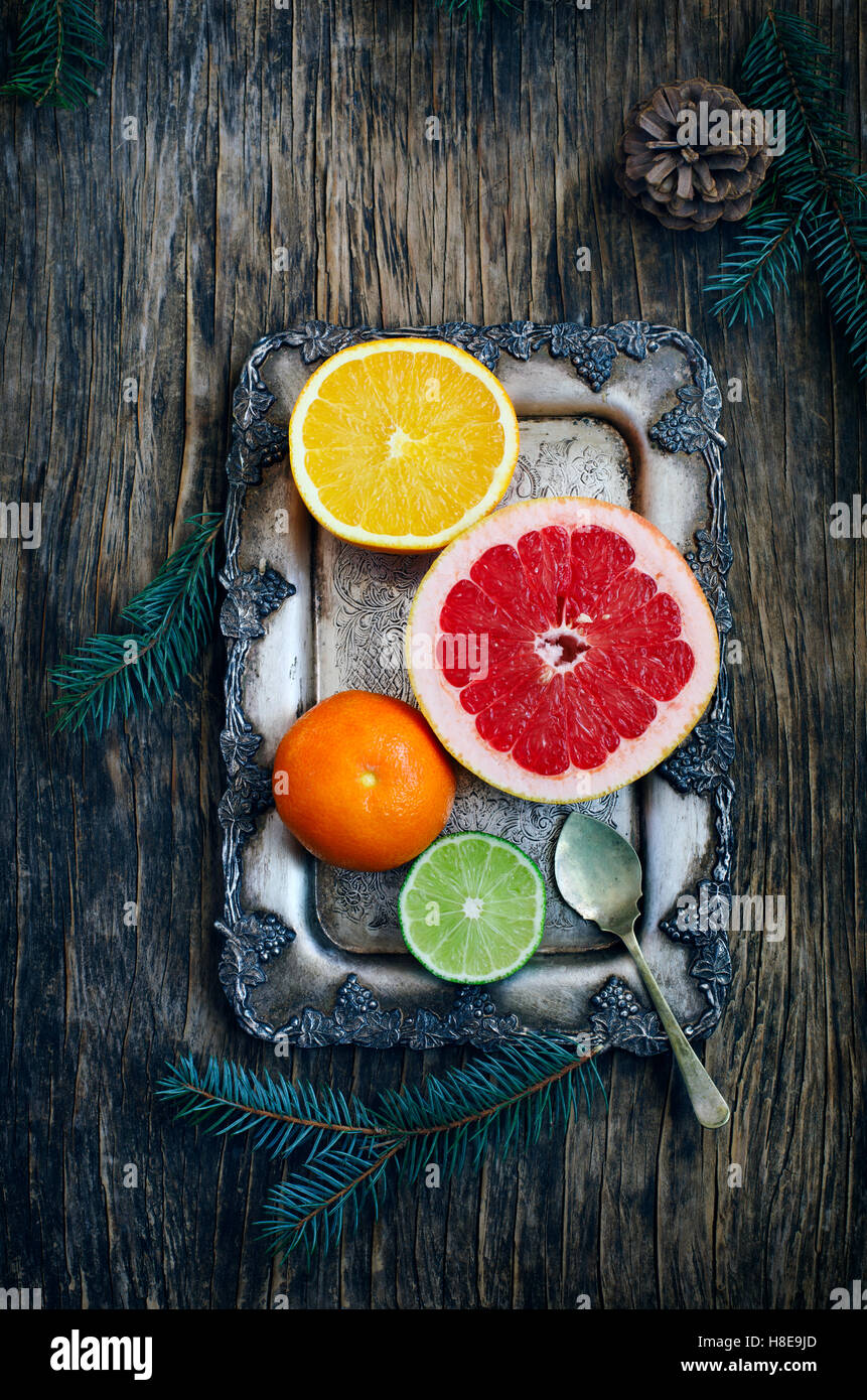 Top view citrus fruits hi-res stock photography and images - Alamy