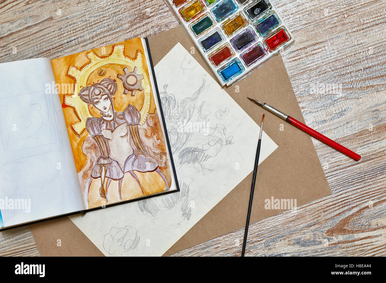 Paintbox watercolor paints paints, drawing, sketches brush to paint ...