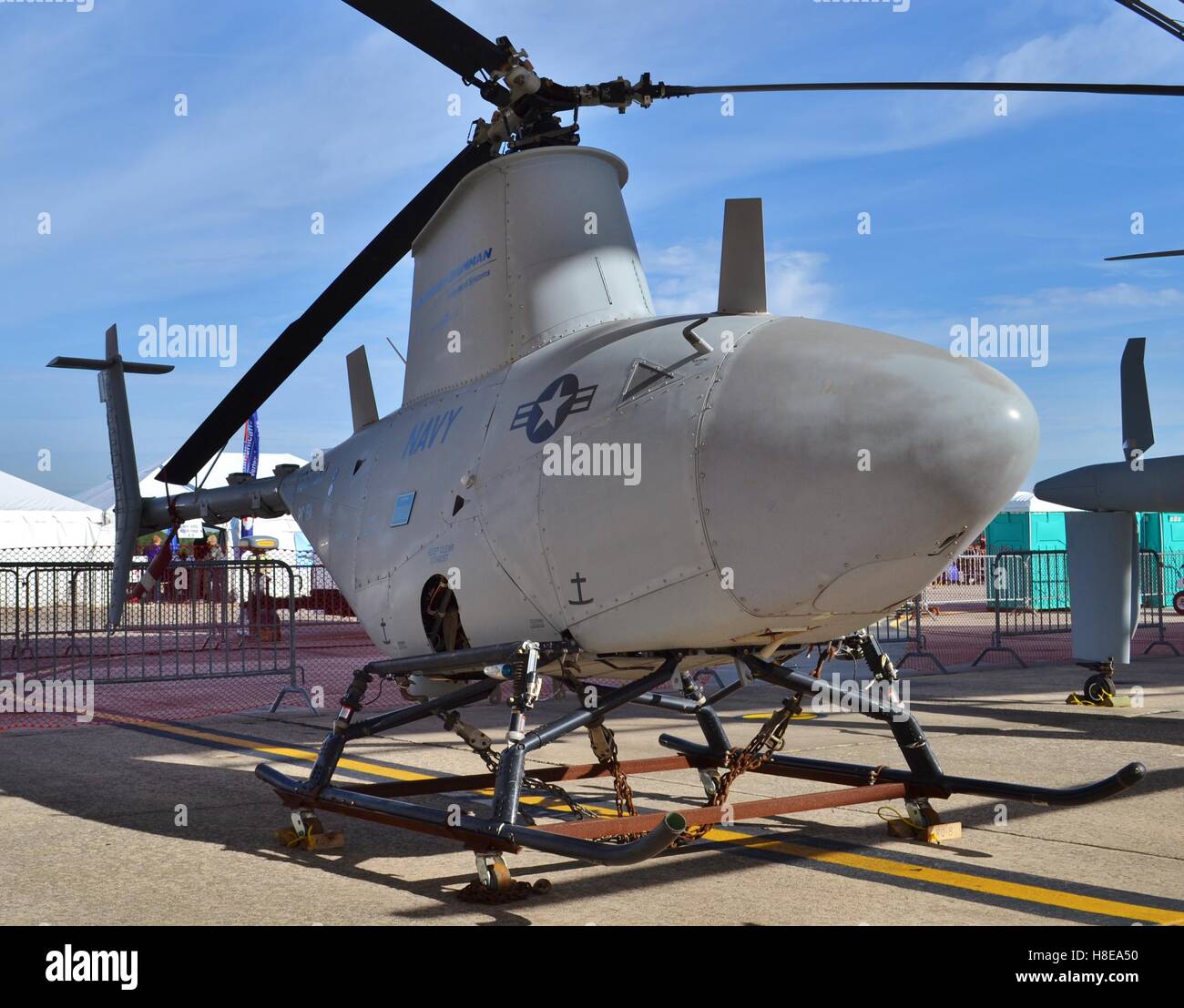 A Northrop Grumman MQ-8 Fire Scout helicopter operated by the U.S. Navy ...