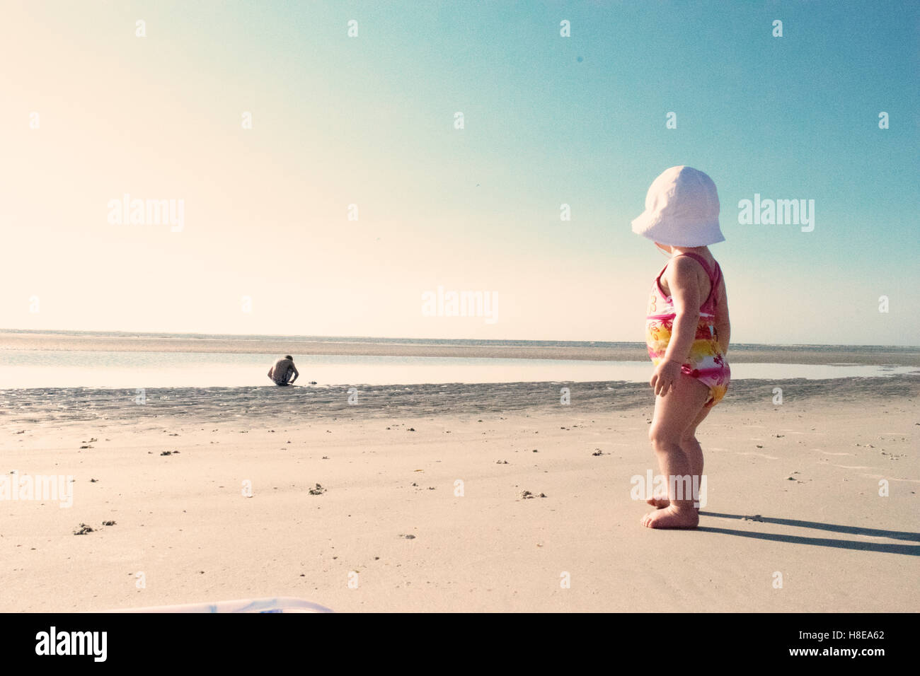 Baby on Beach Stock Photo - Alamy