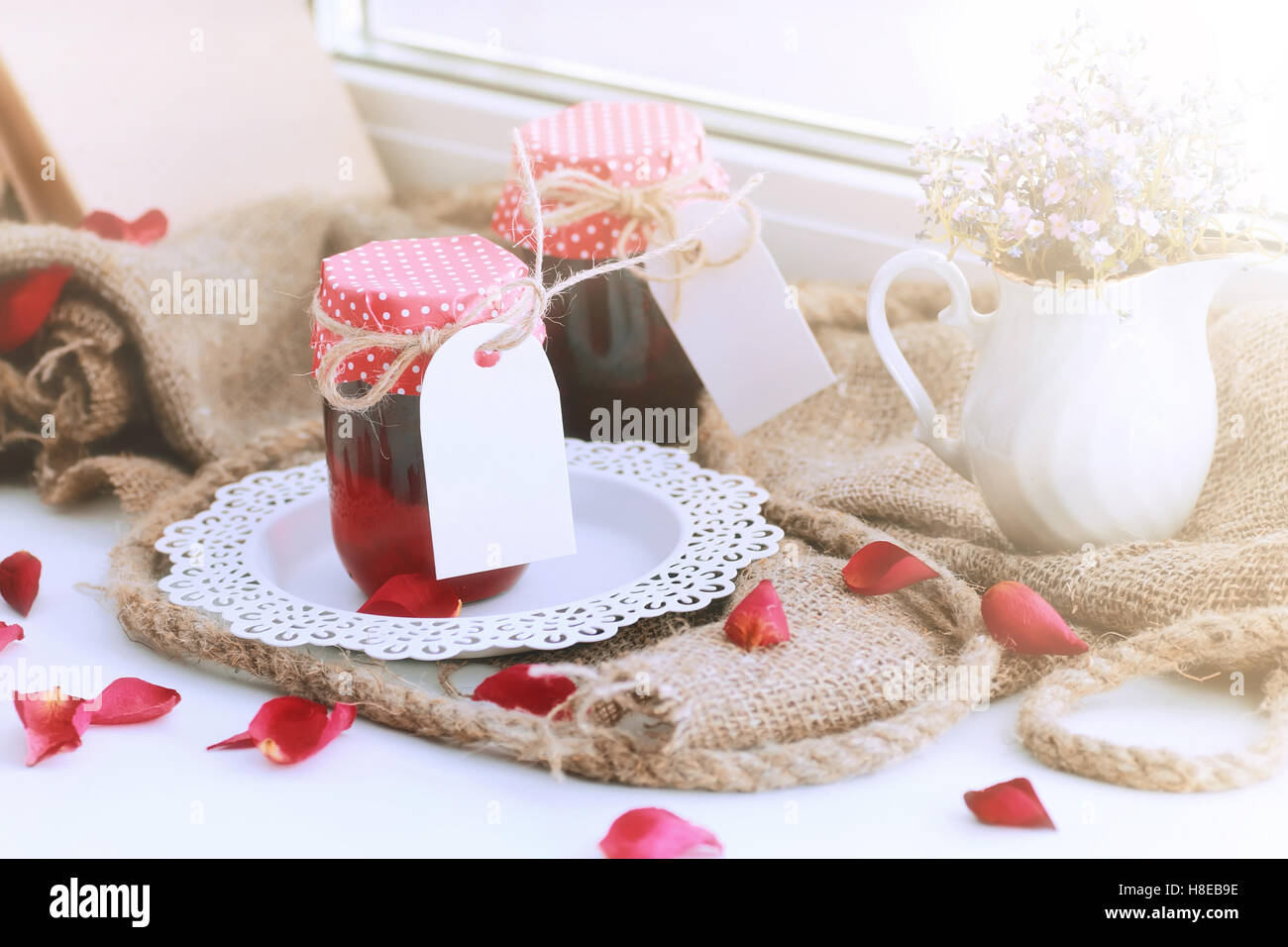 harvest rustic homemade jam Stock Photo - Alamy